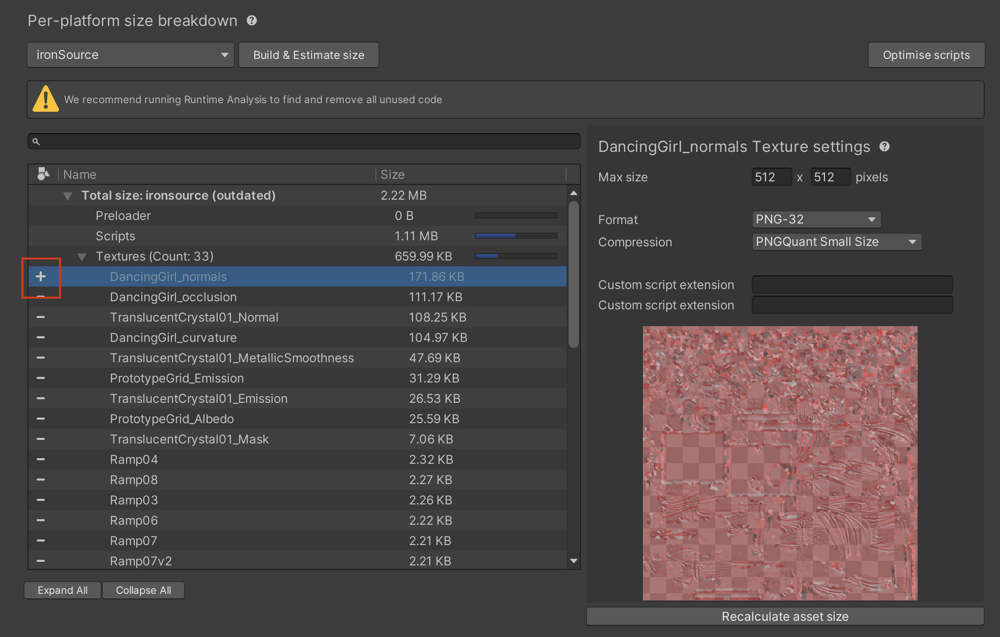 Asset Size Breakdown | Luna Labs - Developer Docs